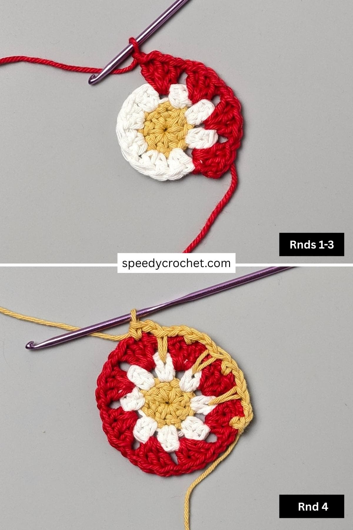 Eight Round Crochet Coaster Pattern | Speedy Crochet