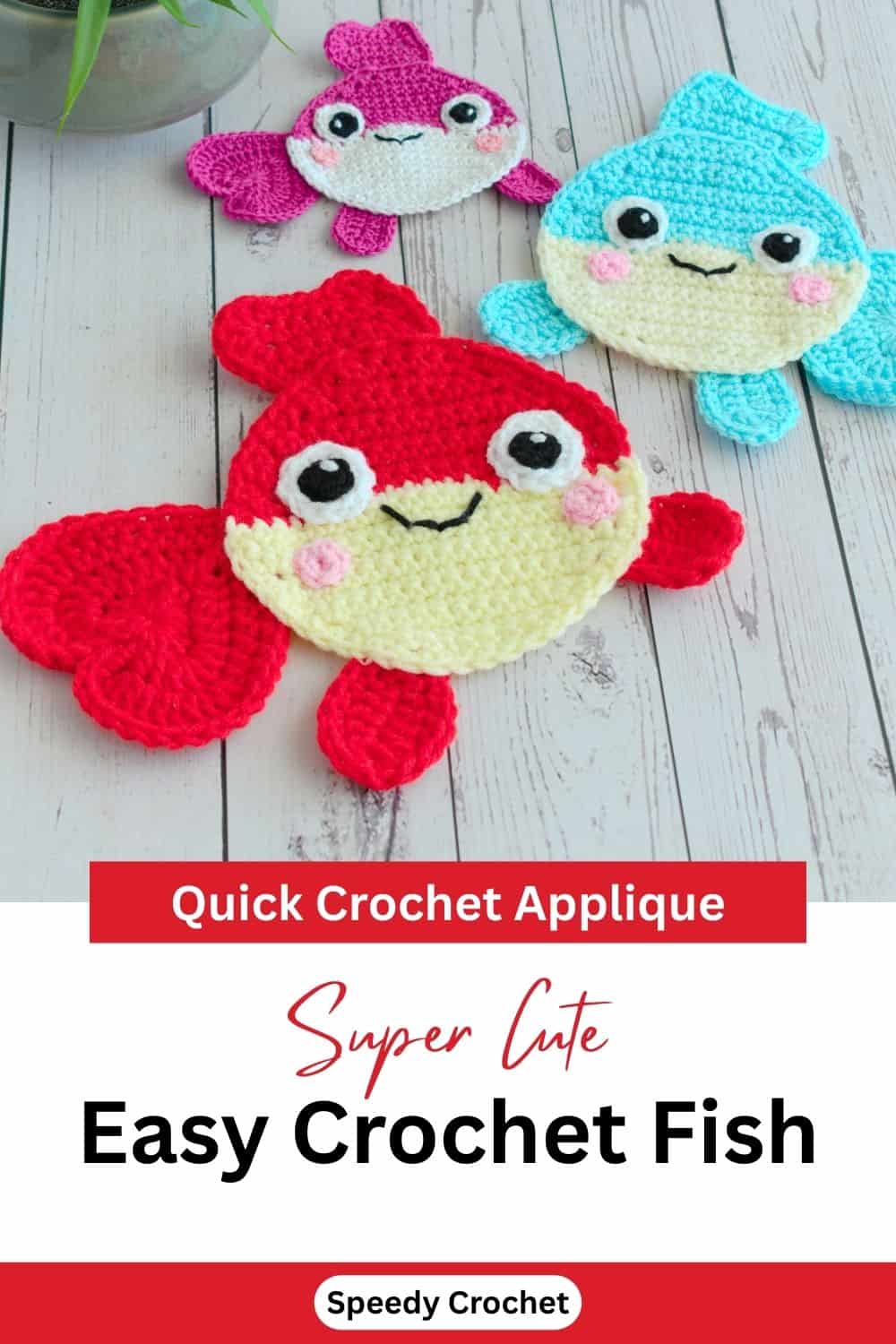 Crochet Fish Applique Pattern | Speedy Crochet